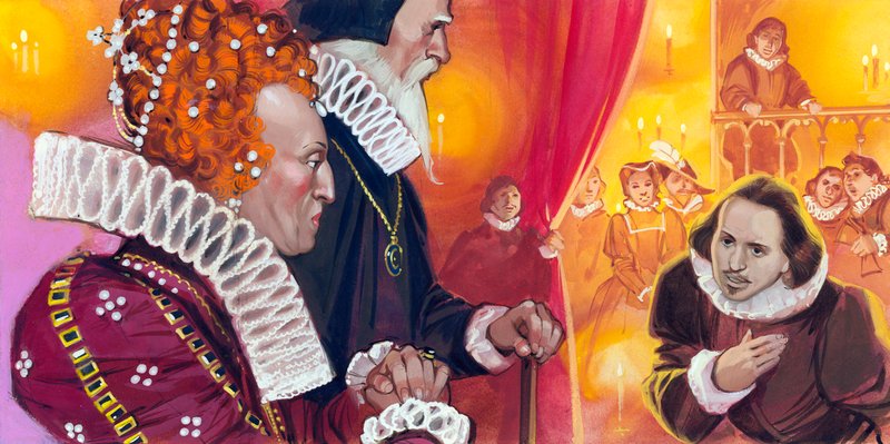 Shakespeare being presented to Queen Elizabeth I