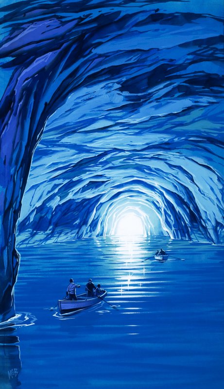 The Blue Grotto in Capri by Angus McBride: Fine art print