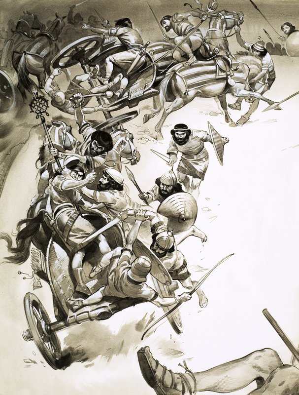 Unidentified battle scene by Angus McBride: Fine art print
