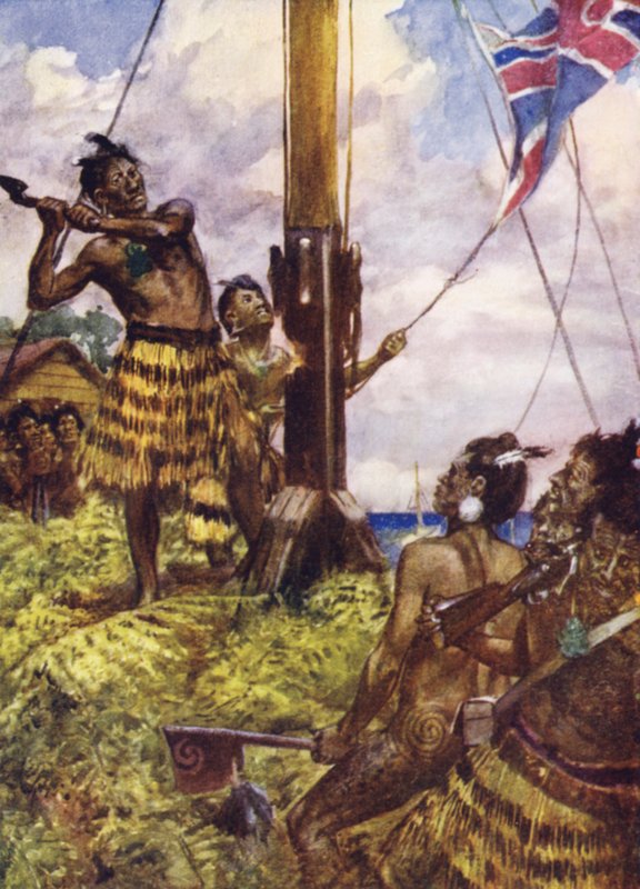 Heke fells the flagstaff at Kororareka