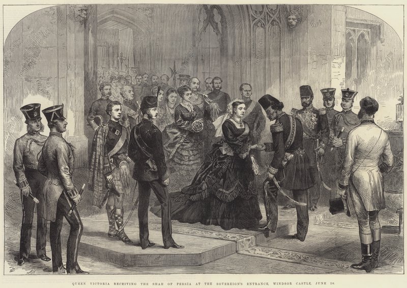 Queen Victoria Receiving the Shah of Persia at the Sovereign's Entrance ...