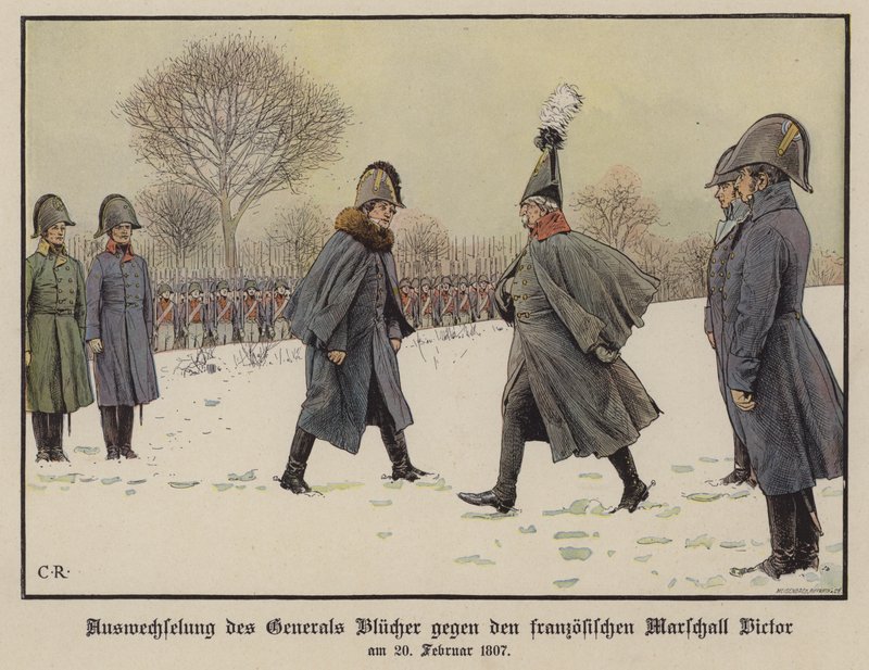Exchange of Captured Prussian and French Field Marshals Gebhard Blucher ...