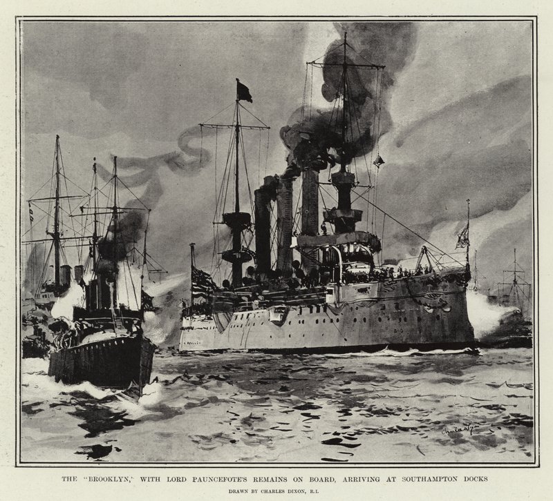 The Brooklyn, with Lord Pauncefote's Remains on Board, arriving at ...