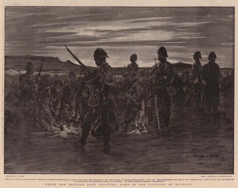 Ready for another Day's Fighting, Dawn in the Trenches at Mafeking