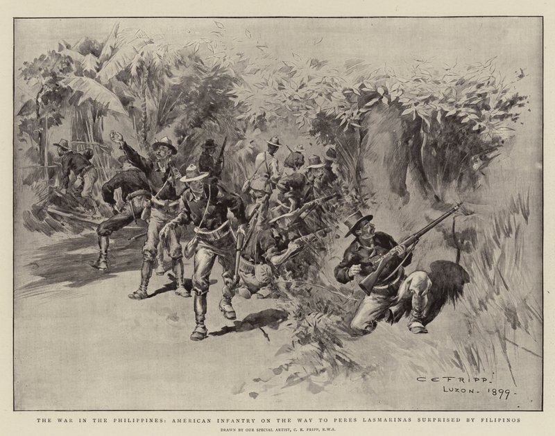 The War in the Philippines, American Infantry on the Way to Peres ...