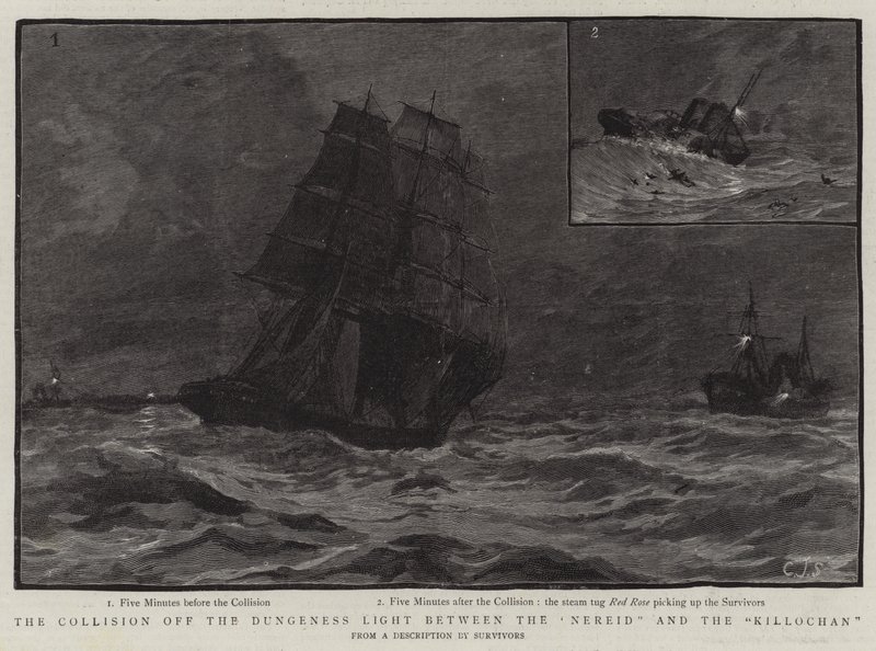 The Collision off the Dungeness Light between the Nereid and the Killochan