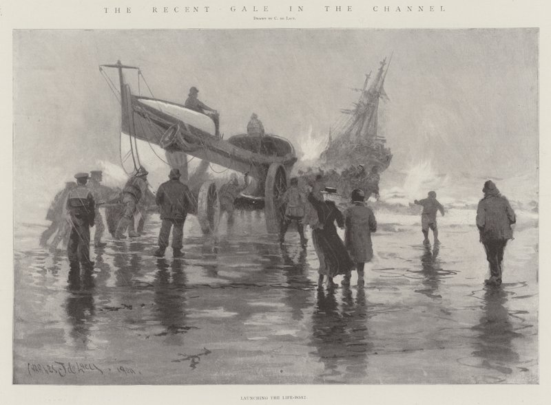 The Recent Gale in the Channel by Charles John de Lacy