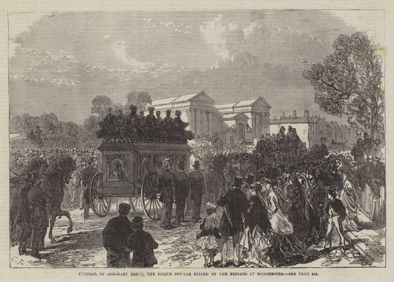 Funeral of the Sergeant Brett, the Police Officer killed by the Fenians ...