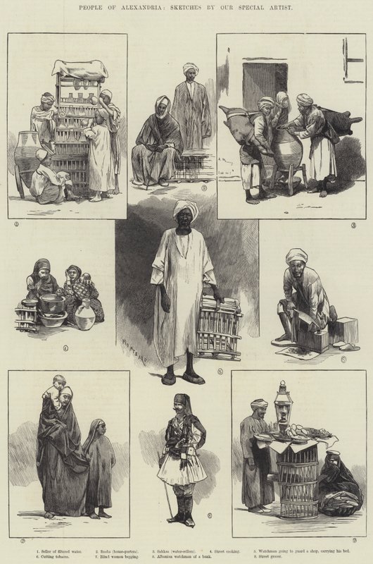 People of Alexandria by Charles Auguste Loye: Fine art print