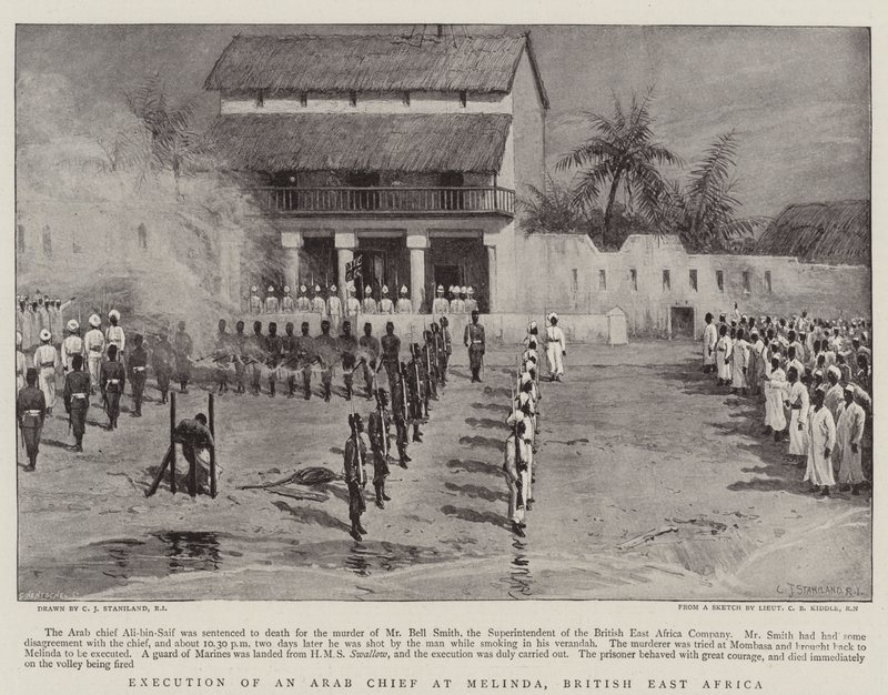 Execution of an Arab Chief at Melinda, British East Africa
