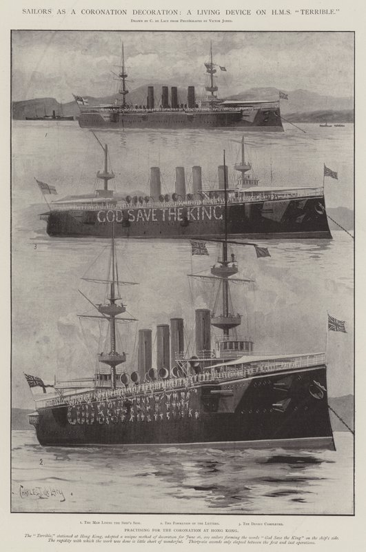 Sailors as a Coronation Decoration, a Living Device on HMS Terrible