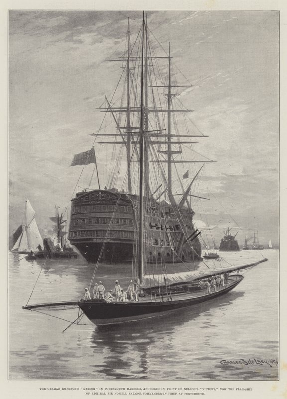 The German Emperor's Meteor in Portsmouth Harbour, Anchored in Front of ...