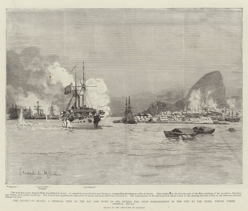 The Revolt in Brazil, a General View of the Bay and Town of Rio during ...