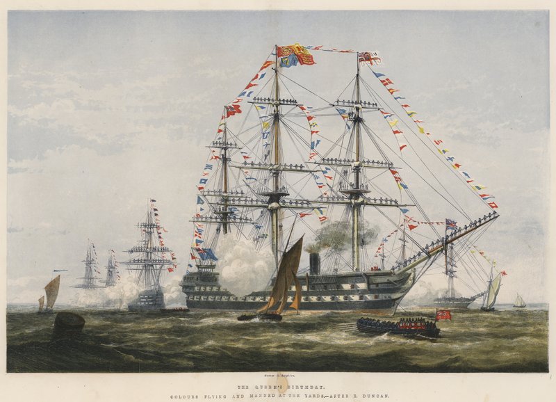 The Queen's Birthday, Colours Flying and Manned at the Yards