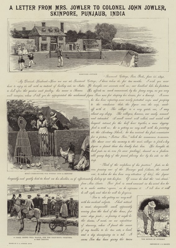 A Letter from Mrs Jowler to Colonel John Jowler, Skinpore, Punjaub, India