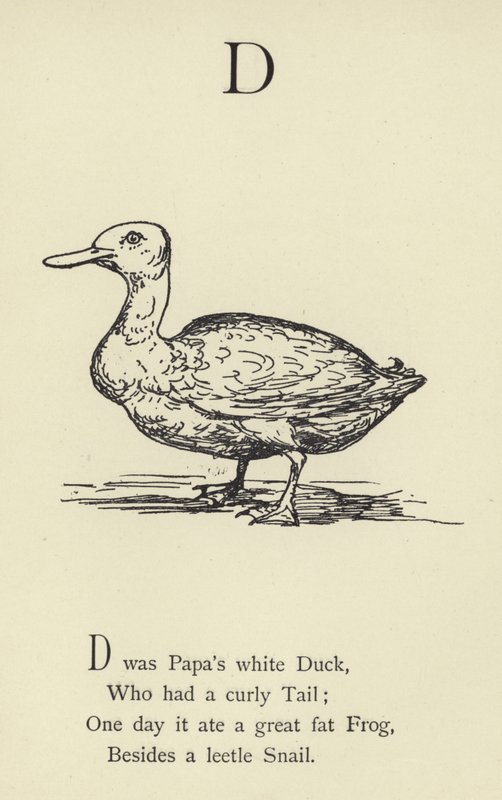 The Letter D by Edward Lear: High-quality fine art print
