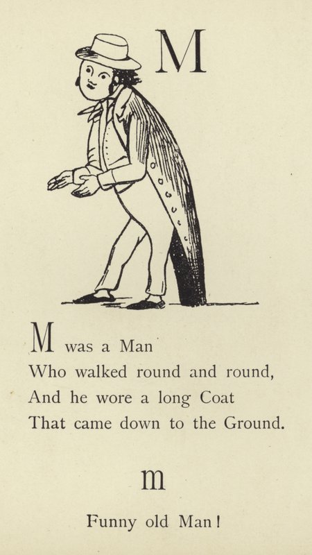 The letter M by Edward Lear: High-quality fine art print