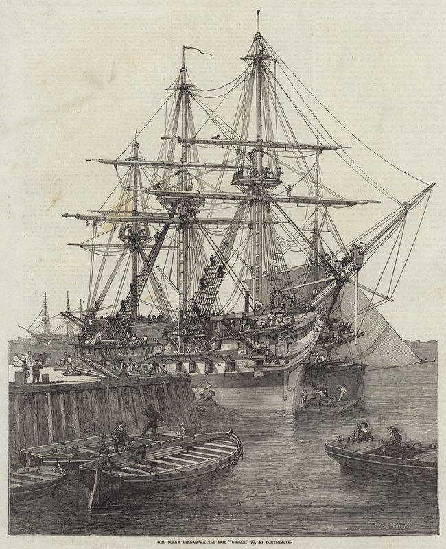 HM Screw Line-of-Battle Ship Caesar, 90, at Portsmouth