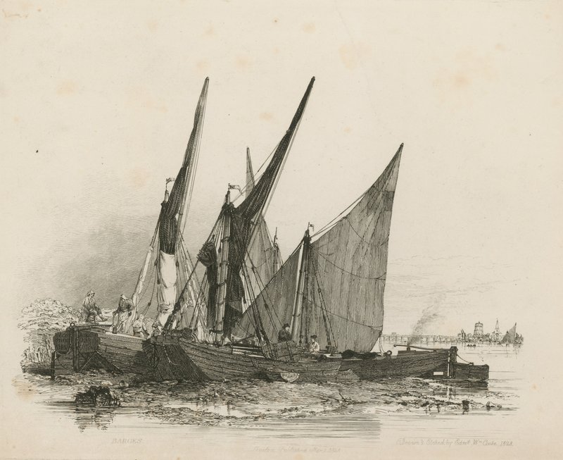 Barges on the Thames by Edward William Cooke: Fine art print
