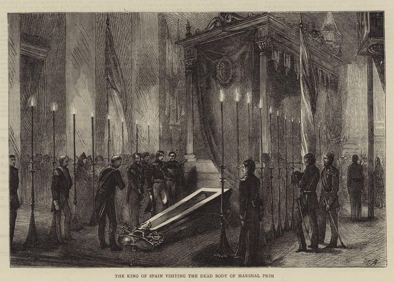 The King of Spain visiting the Dead Body of Marshal Prim