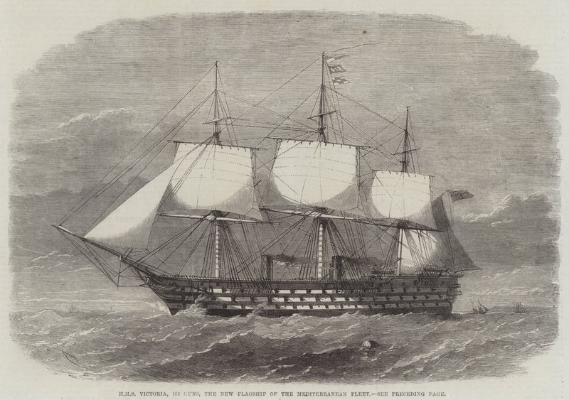 HMS Victoria, 102 Guns, the New Flagship of the Mediterranean Fleet