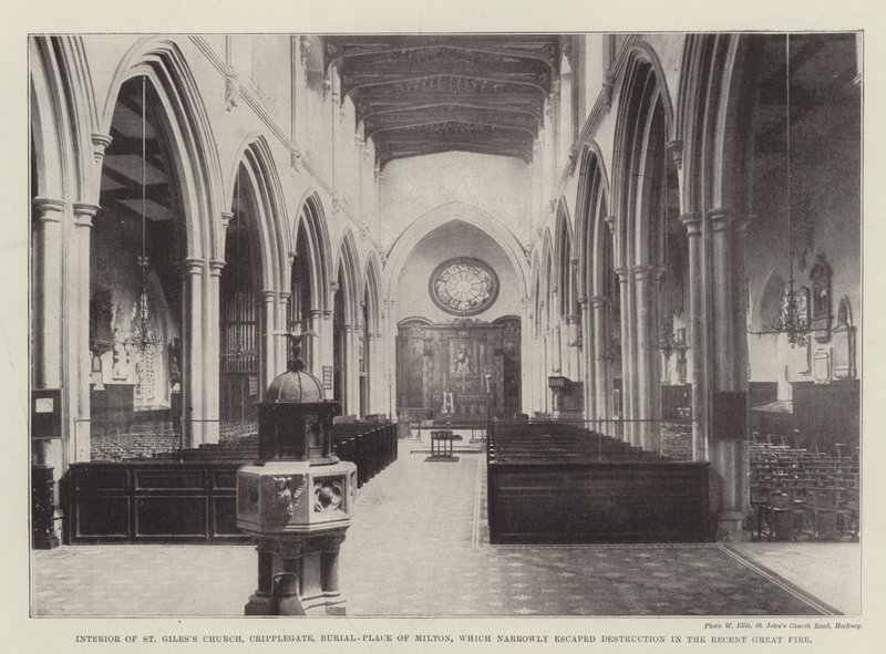 Interior of St Giles Church, Cripplegate, Burial-Place of Milton, Which ...