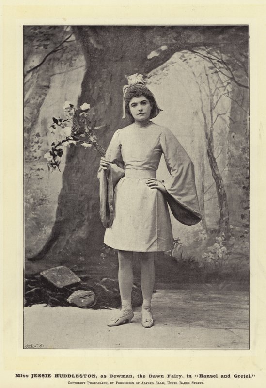 Miss Jessie Huddleston as Dewman, the Dawn Fairy in Hansel and Gretel