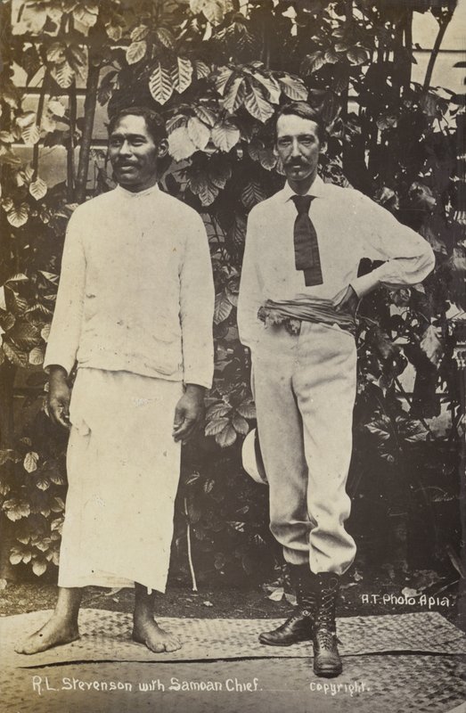 Robert Louis Stevenson with a Samoan chief