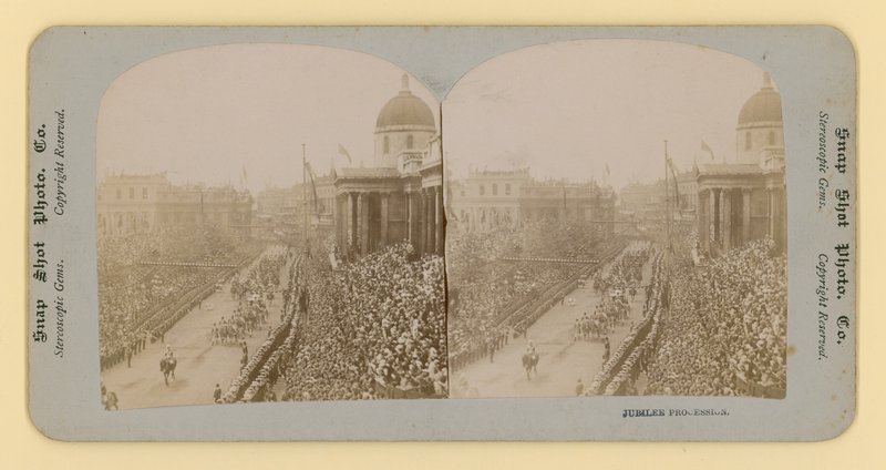Stereoscopic print of Queen Victoria's Diamond Jubilee, 28th June 1897