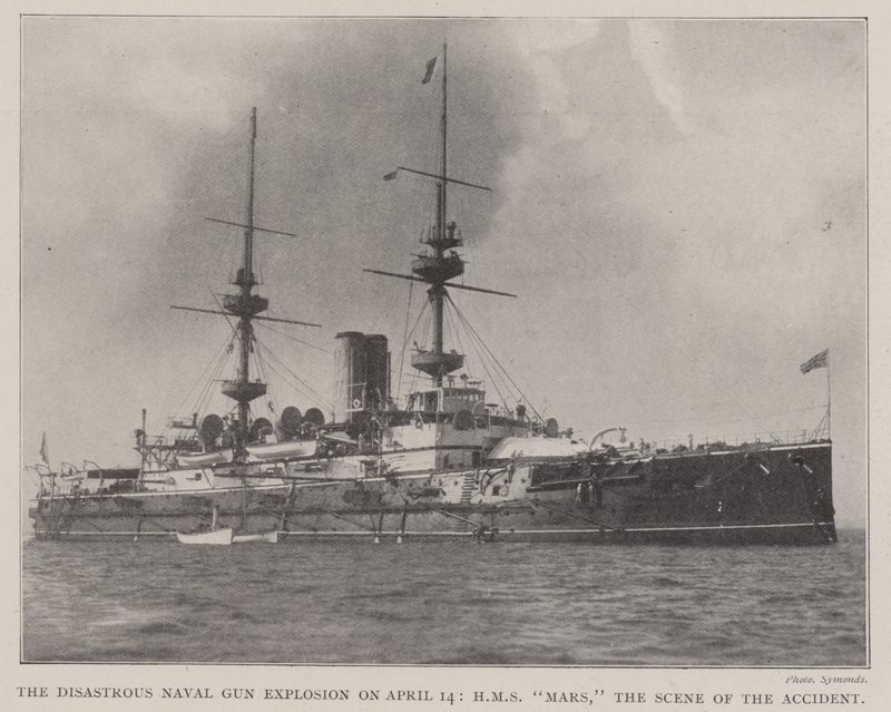 The Disastrous Naval Gun Explosion on 14 April, HMS Mars, the Scene of ...