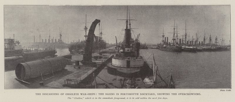 The Discarding of Obsolete Warships, the Basins in Portsmouth Dockyard ...