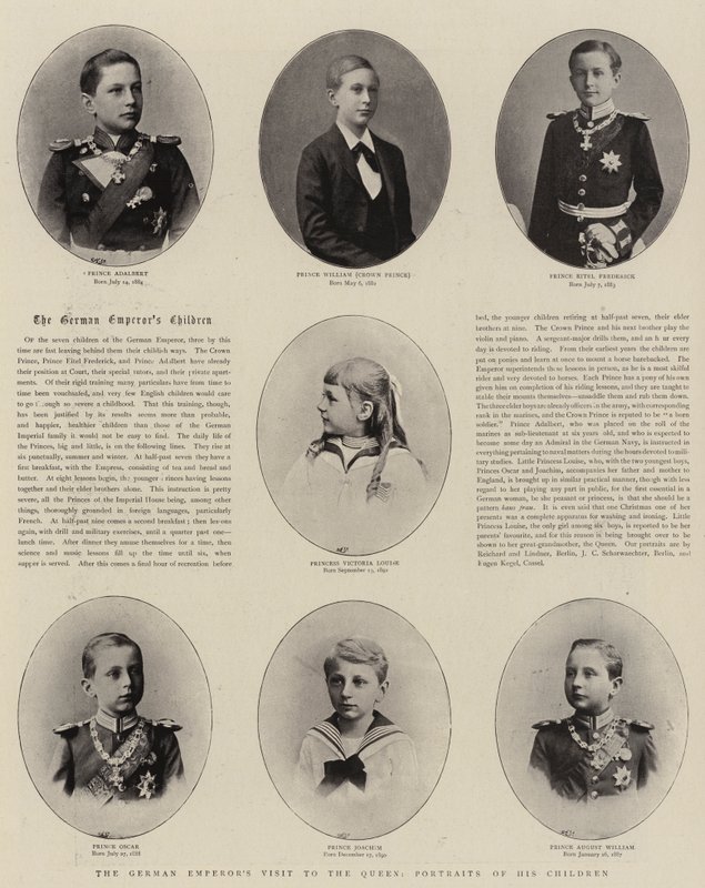 The German Emperors Visit to the Queen, Portraits of his Children