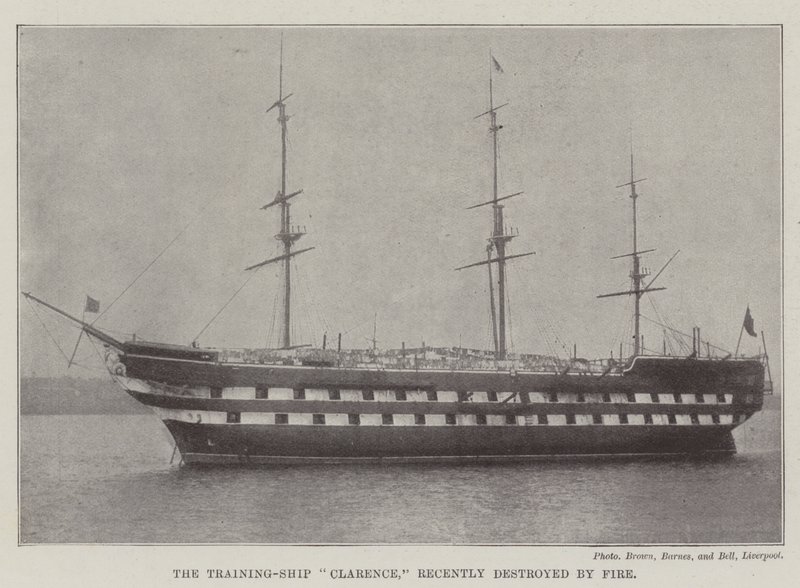 The Training-Ship Clarence, Recently Destroyed by Fire