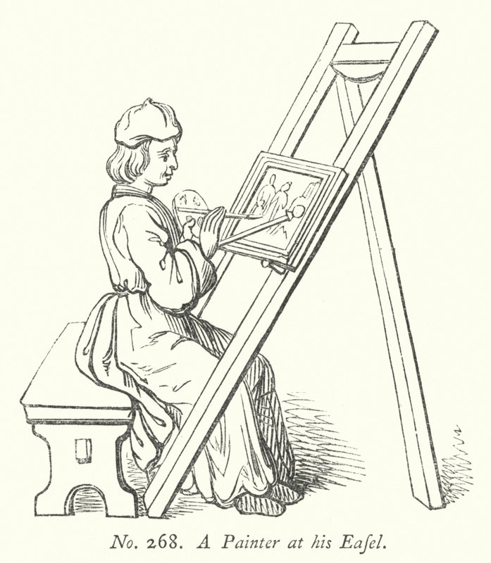 A Painter at his Easel by English School: Fine art print