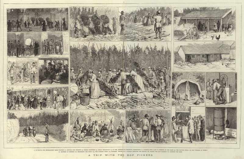 A Trip with the Hop Pickers by English School