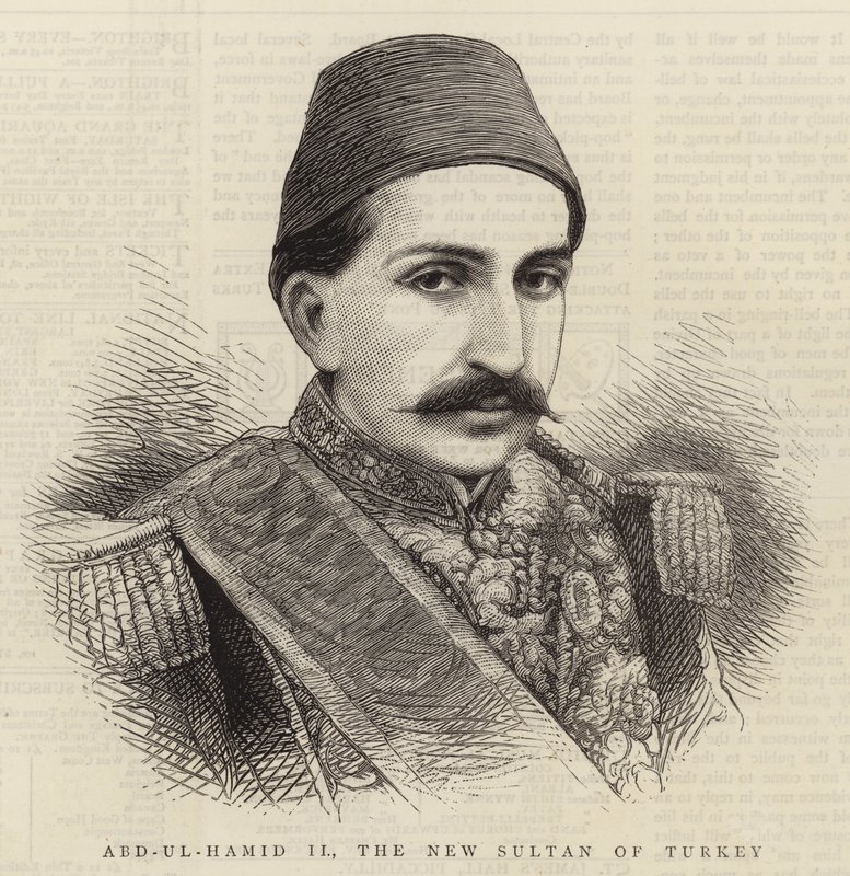 Abd-ul-Hamid II, the New Sultan of Turkey by English School