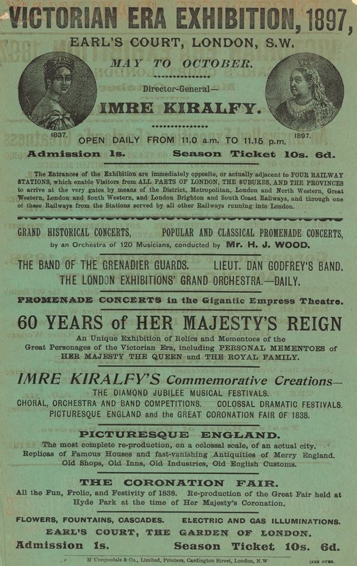 Advert for Victorian Era Exhibition, 1897, at Earls Court