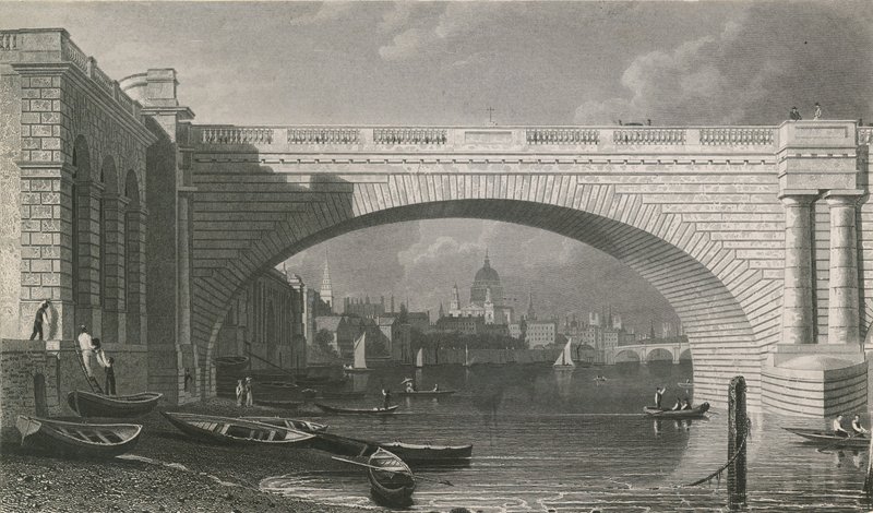 Arch of Waterloo Bridge by English School: Fine art print