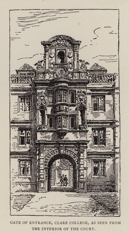 Gate of Entrance, Clare College, as seen from the Interior of the Court ...