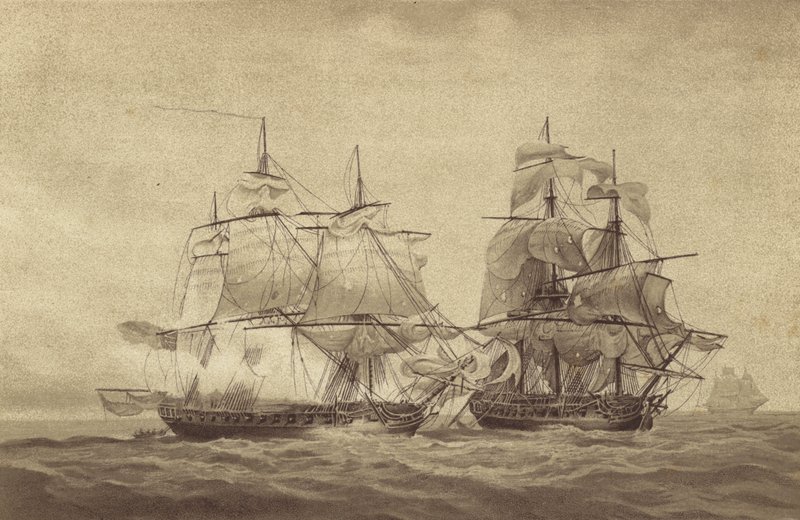 Capture of the French frigate l'Immortalite by the British frigate HMS ...