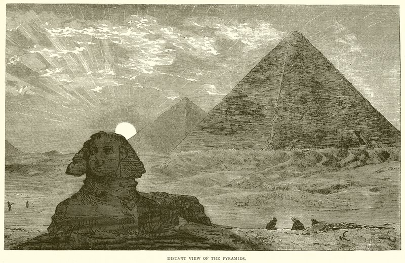 Distant View of the Pyramids by English School