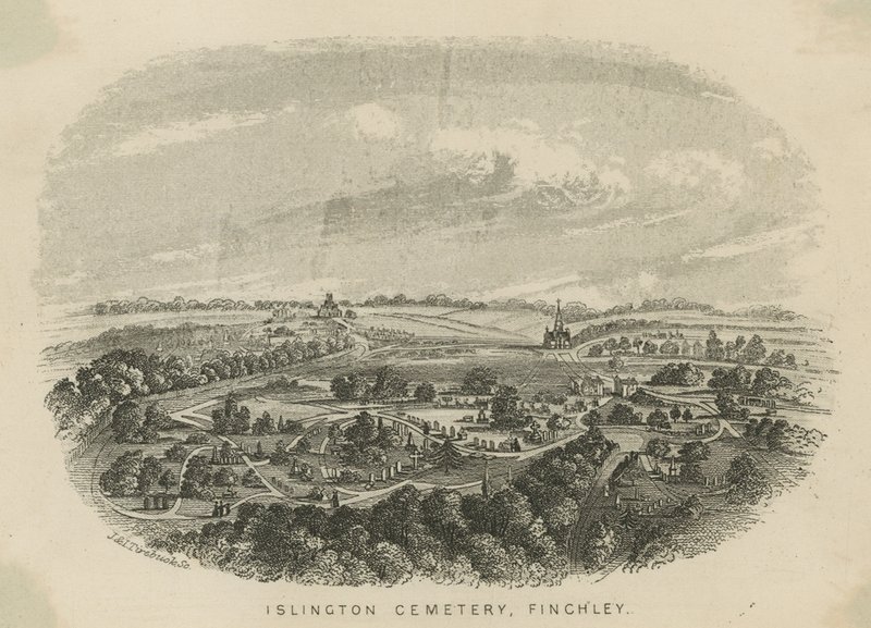 General View of Islington Cemetery by English School