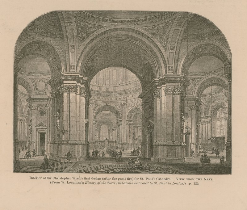 Interior of Sir Christopher Wren's first design