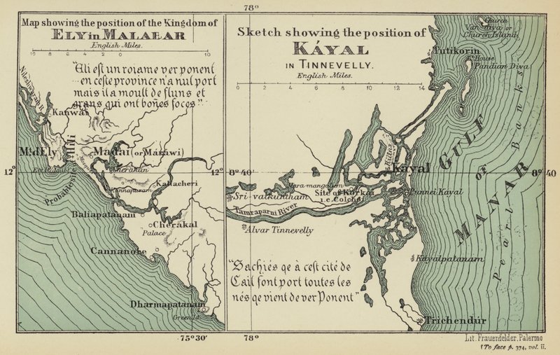 Map Showing the Position of the Kingdom of Ely in Malabar, Sketch ...