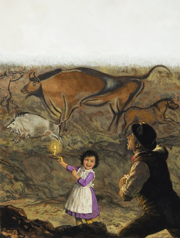 Marcelino Sanz de Sautuola and his daughter Maria discover the cave ...