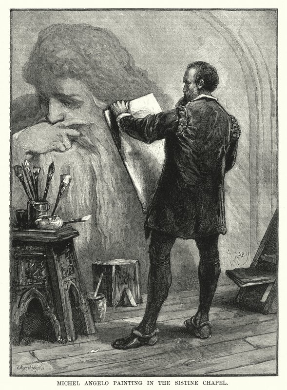 Michel Angelo painting in the Sistine Chapel
