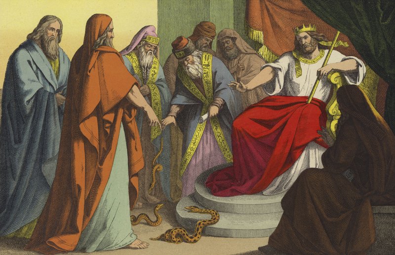Moses' Rod Turned into a Serpent by English School