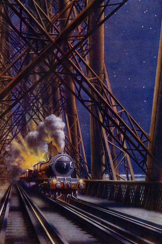 Night Train Crossing the Forth Bridge, Scotland