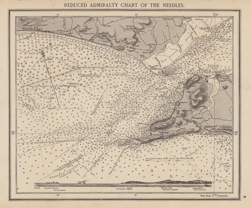 Reduced Admiralty Chart of the Needles by English School