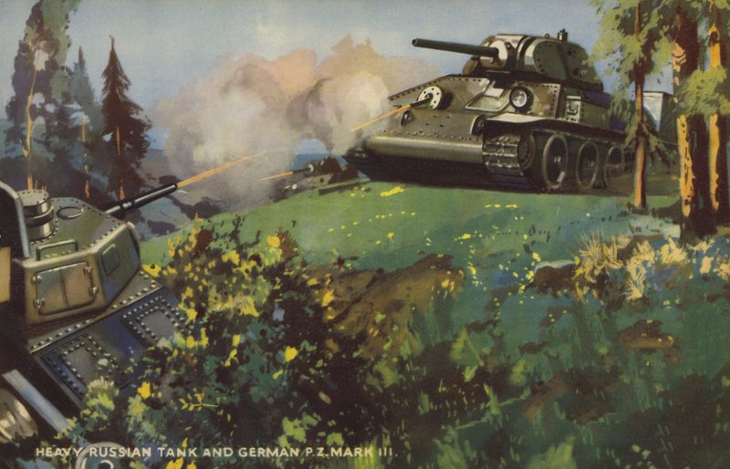 Russian Heavy Tank and German Panzer III, World War II